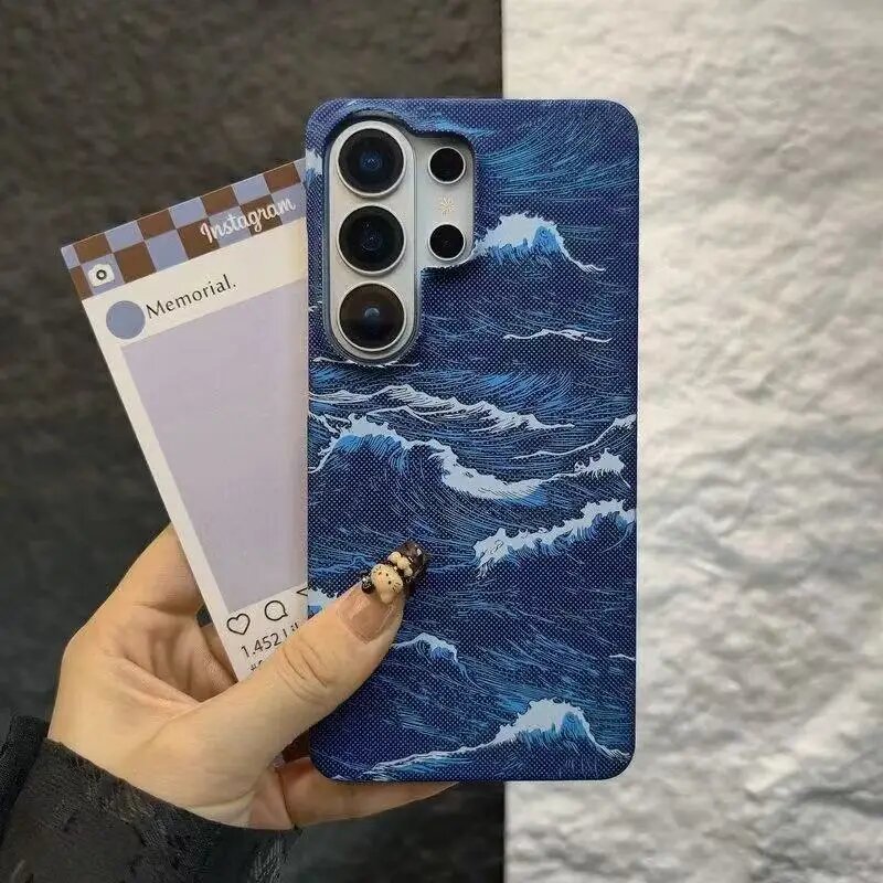 Новый пластиковый чехол с текстурой Kevlar Tide для Samsung S26 Галактика С25+, Синий, Синий, Blue
