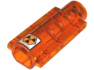 Cylinder 9 x 4 x 2 Tapered with Flat Bottom, Pin Holes with 'HIGH RISK AREA' and Hazard Symbol Pattern (Sticker) - Sets 7690 / 7692 / 7697 / 7699, 58947pb02 Trans-Orange U