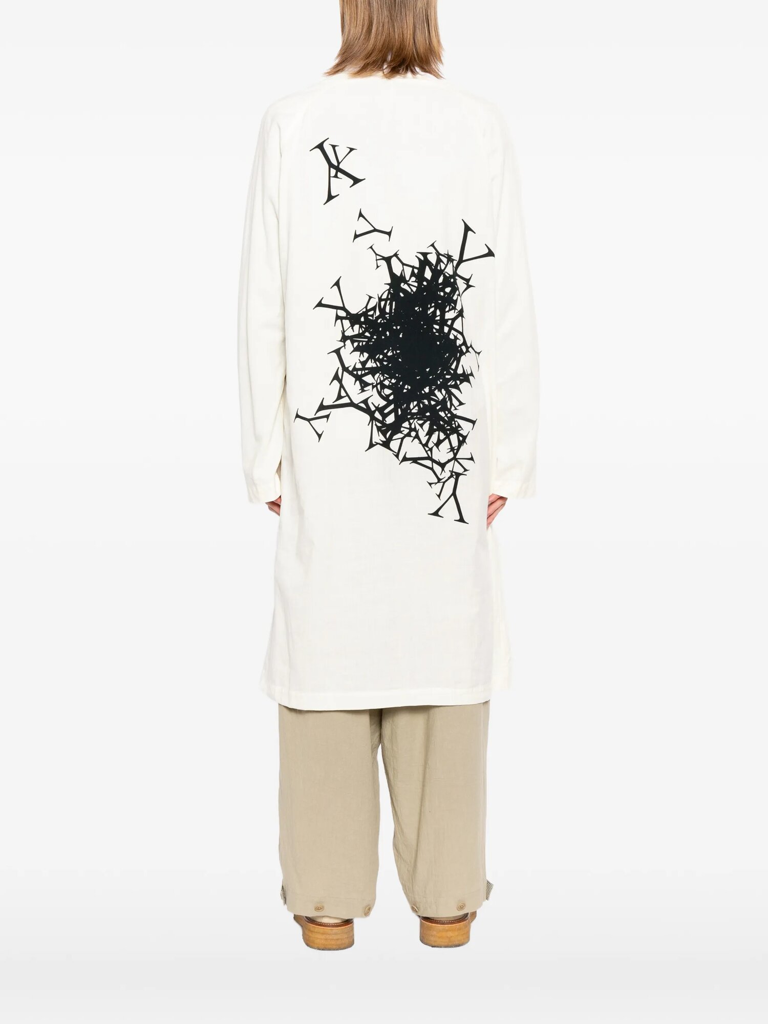 Пальто Yohji Yamamoto Graphic-printed coat, размер 46, разноцветный — фото 1