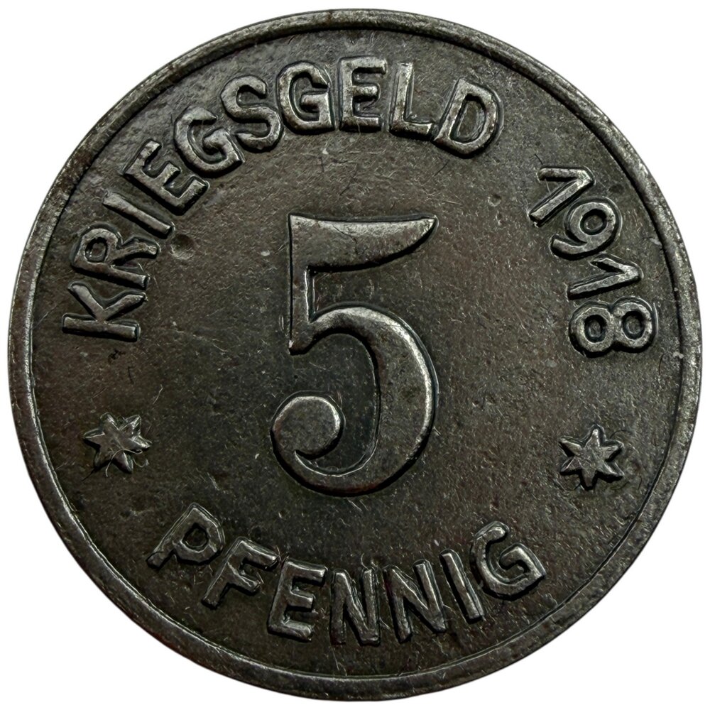 Германия, Германская империя, Зиген 5 пфеннигов 1918 г.