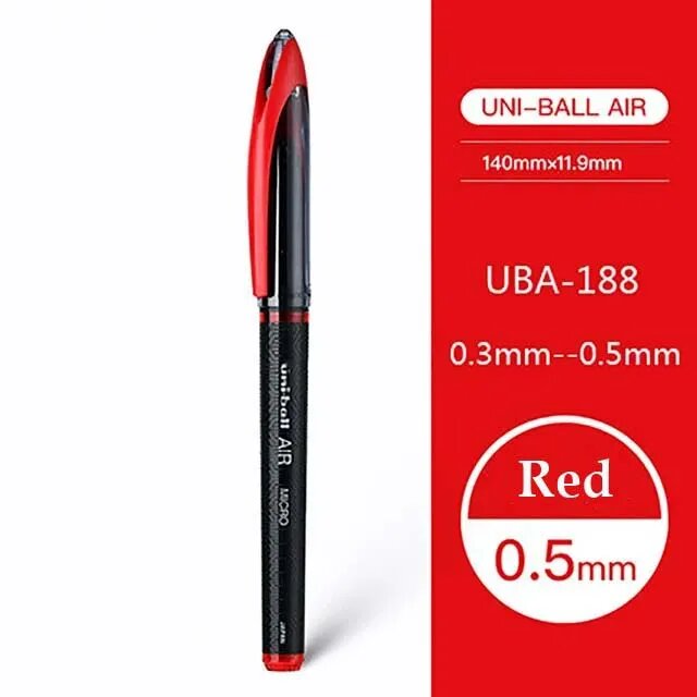 Ручки-гели Uni Ball Air UBA-188 0.5/0.7 мм Красный, 1pcs 0.5mm Red Pen