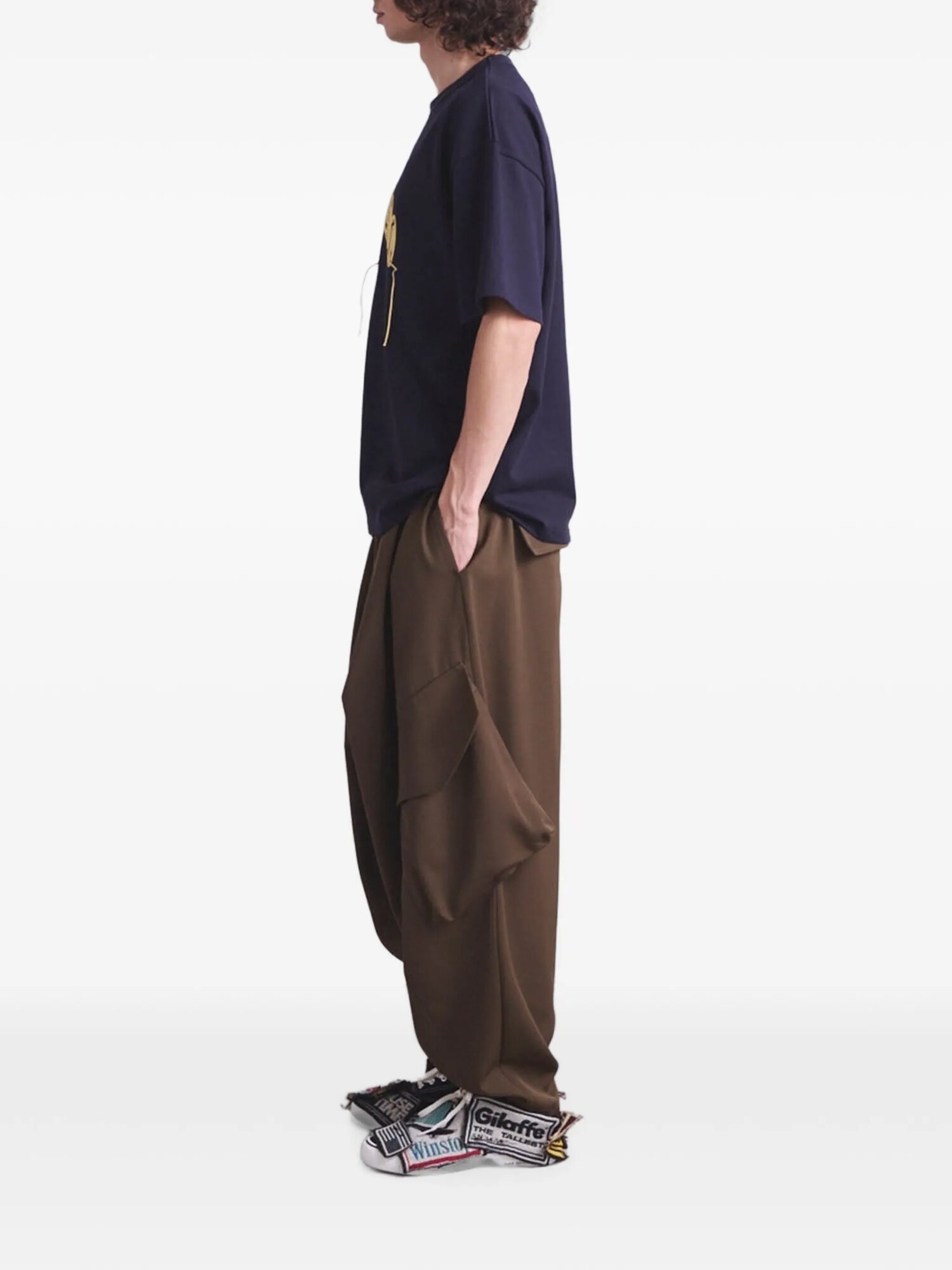 Брюки yoshiokubo Oversized-pocket cargo pants, размер 3, зеленый, — фото 1