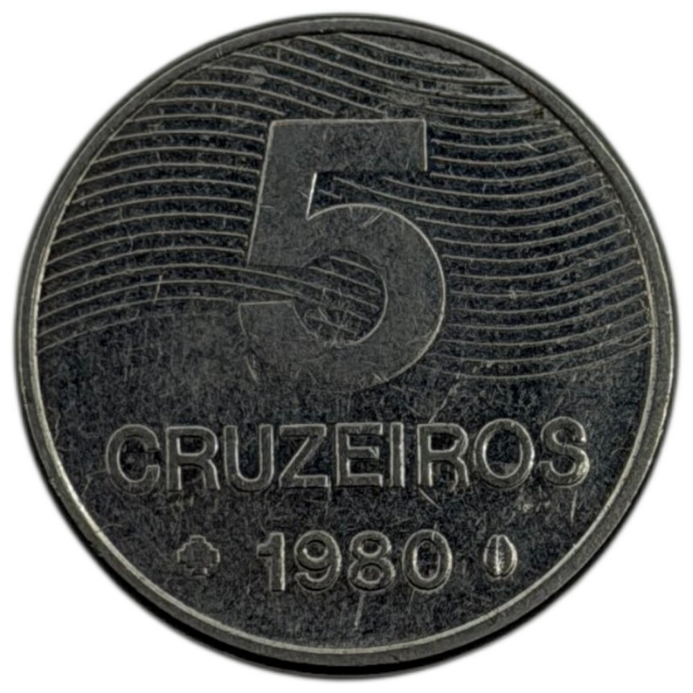Бразилия 5 крузейро 1980 г.