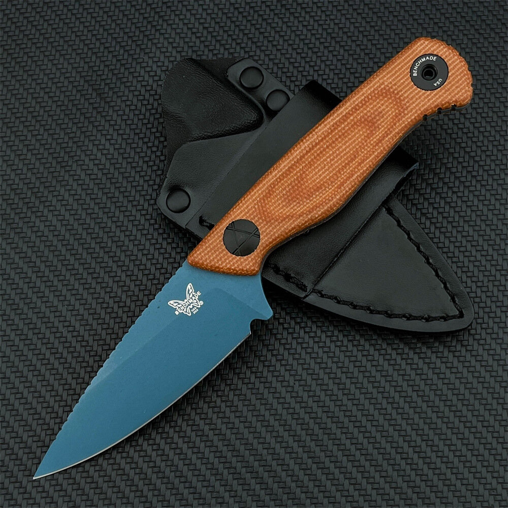 Benchmade203 Миниатюрный прямой походной нож, многофункциональный портативный инструмент для кемпинга, рыбалки, выживания и самообороны