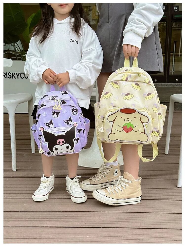 Рюкзак аниме Куроми/Hello Kitty, детский, школьный, женский, нейлон, 33x28x11 см, фиолетовый — фото 1