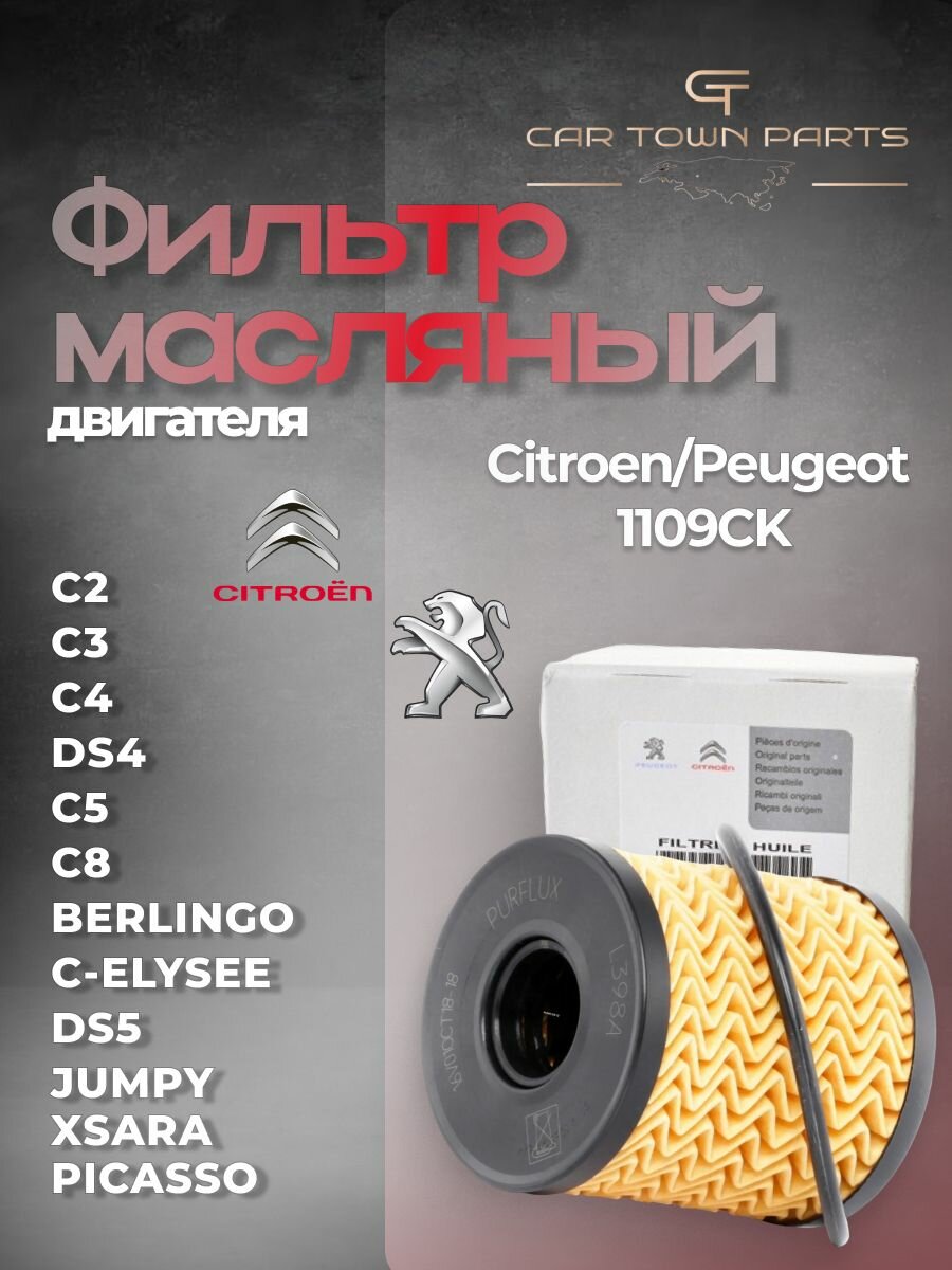 Фильтр масляный двигателя Citroen/Peugeot 1109CK