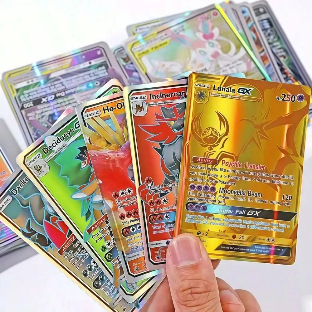 Коллекционные карточки "Pokemon", Покемон карты настольной игры с коробкой, 100 карт