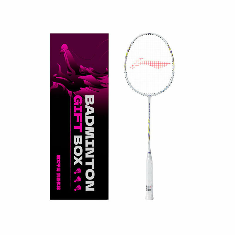 Бадминтонные ракетки унисекс Li Ning Bazooka Full Carbon Control Type All around Defense Advanced Level 5U белые с розовым
