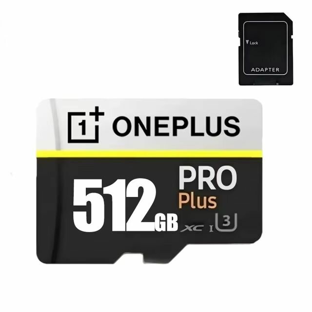BS Mi 512 ГБ Карта памяти microSDXC PRO Plus (OnePlus), Class 10, UHS-I U3, 1 * карта Micro TFSD 1 * Адаптер для SD-карты