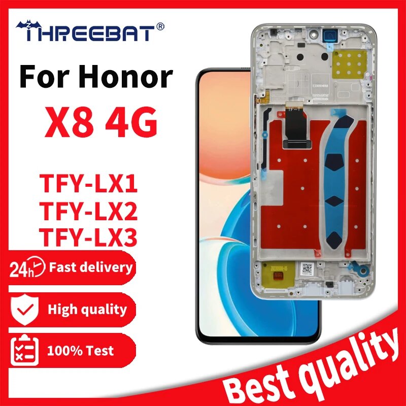 Дисплей Honor X8 6.7" IPS 90 Гц с рамкой черного цвета
