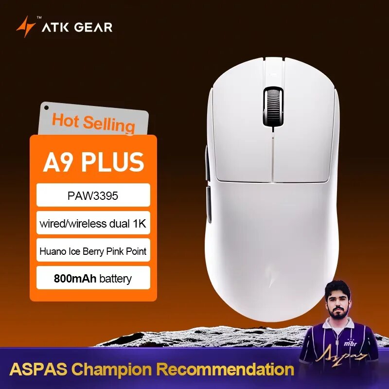 Беспроводная игровая мышь ATK A9 Air Ultimate Bluetooth A9 White plus
