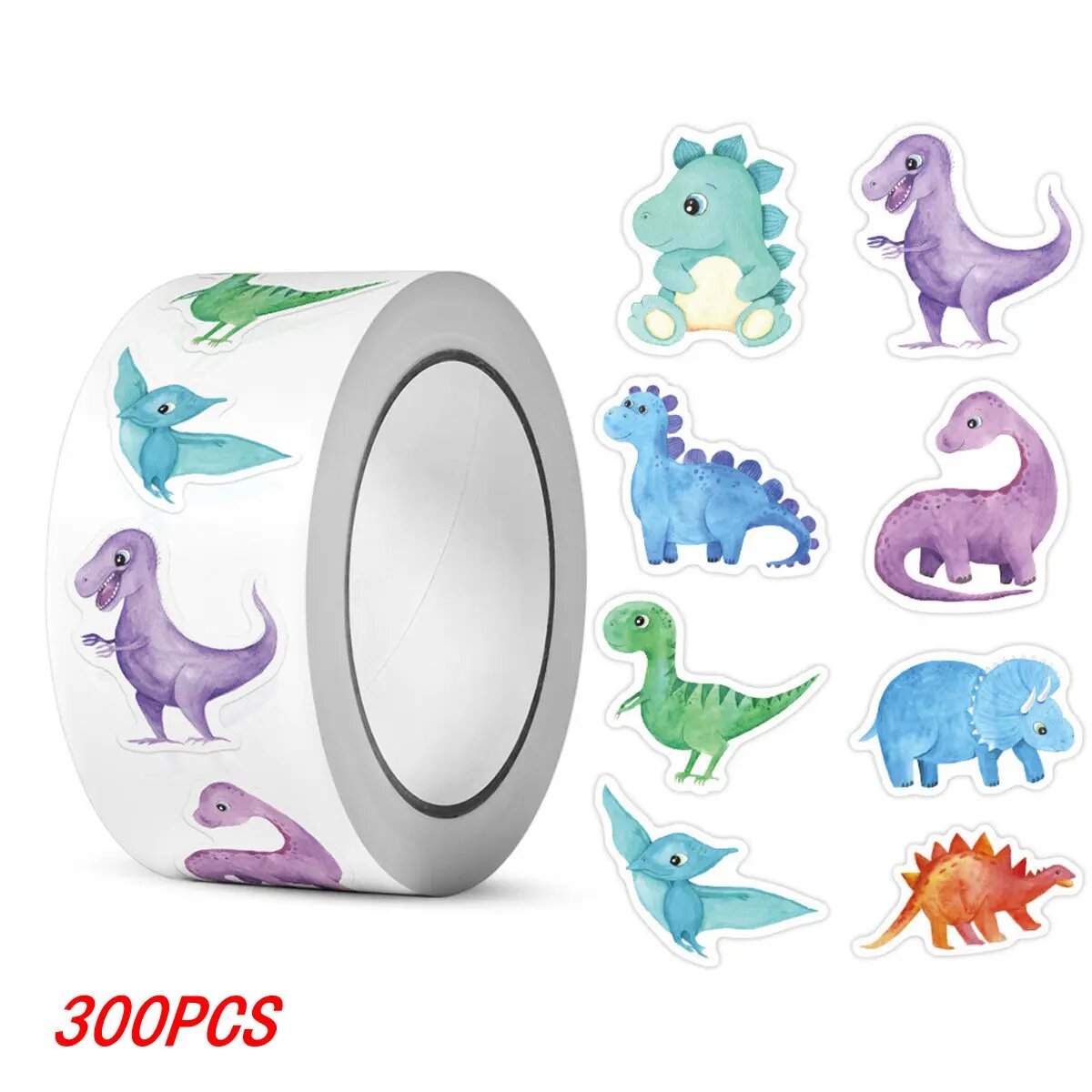 Наклейки динозавры, 300 шт, Цвет: H0786-300pcs
