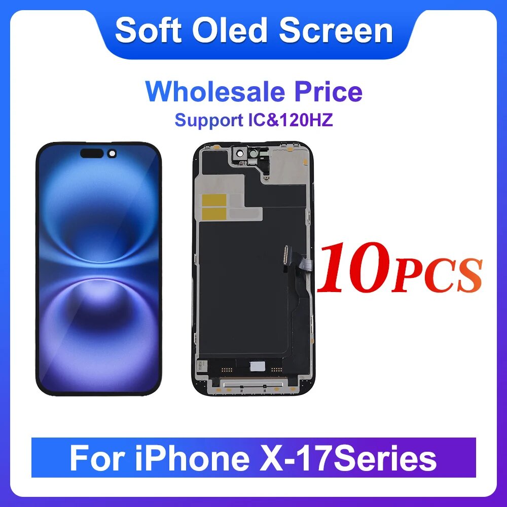 10 шт. EK PRO SOFT OLED Дисплейный модуль в сборе для iPhone X XS 11 PRO 12 13 PRO MAX 14 15 16 17 E PLUS PRO MAX LCD Экран