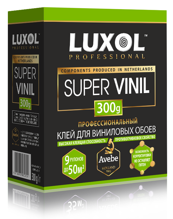 Клей обойный LUXOL Professional SUPER VINIL, 300 грамм, жёсткая пачка, до 7-9 рулонов