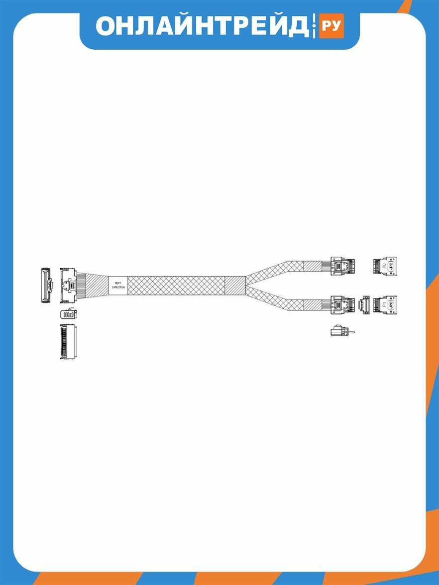 Кабель Luxshare L285MM011-SD-R Cable MCIO x8 74P (прямой Straight Type) -TO- 2x Slimline SAS x4 38P