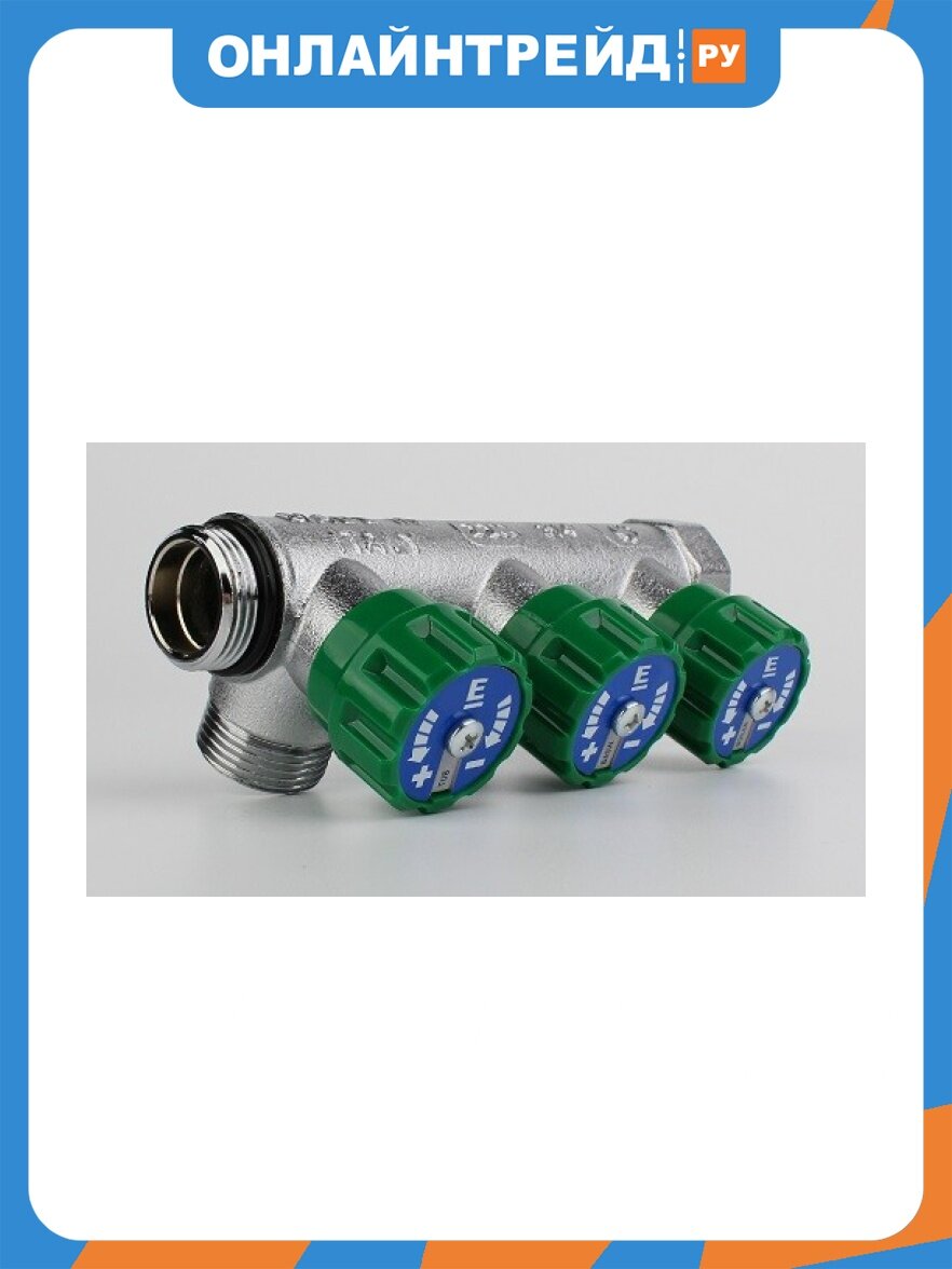 Коллекторная группа Elsen 1", 4 контура, размер отвода-3/4" ЕК, вентили под 90°, TIN латунь