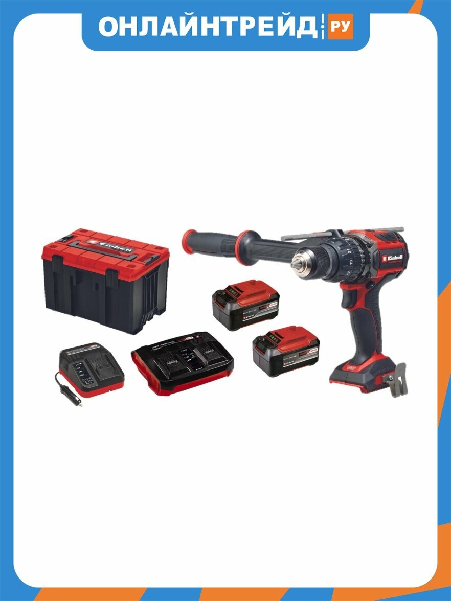 Дрель-шуруповерт аккумуляторная Einhell PXC TP-CD 18/120 Li-i BL, 120Нм, 2x5.2Ач+ЗУ+ЗУ12В+кейс (4514310SETL)