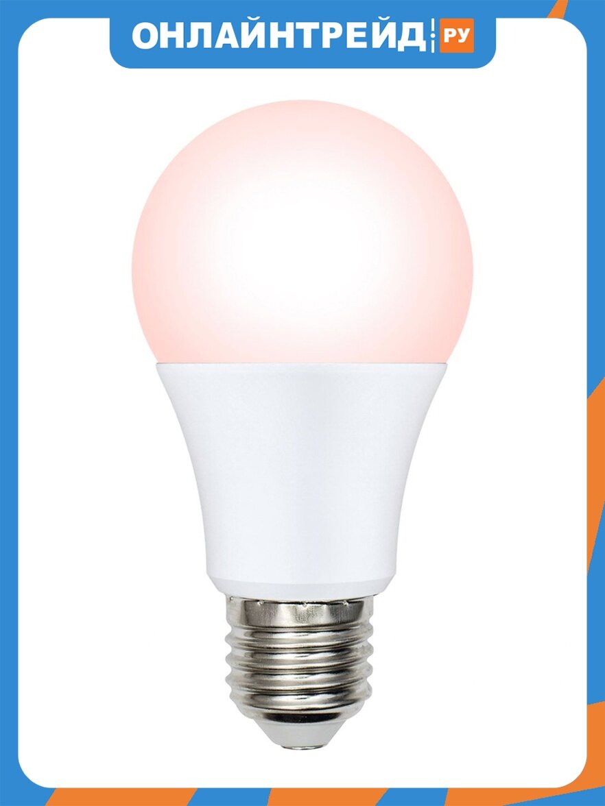 Светодиодная лампа для птиц Uniel LED-A60-9W/SCEP/E27/FR/DIM IP65 PLO65WH спектр для яйценоскости, диммируемая