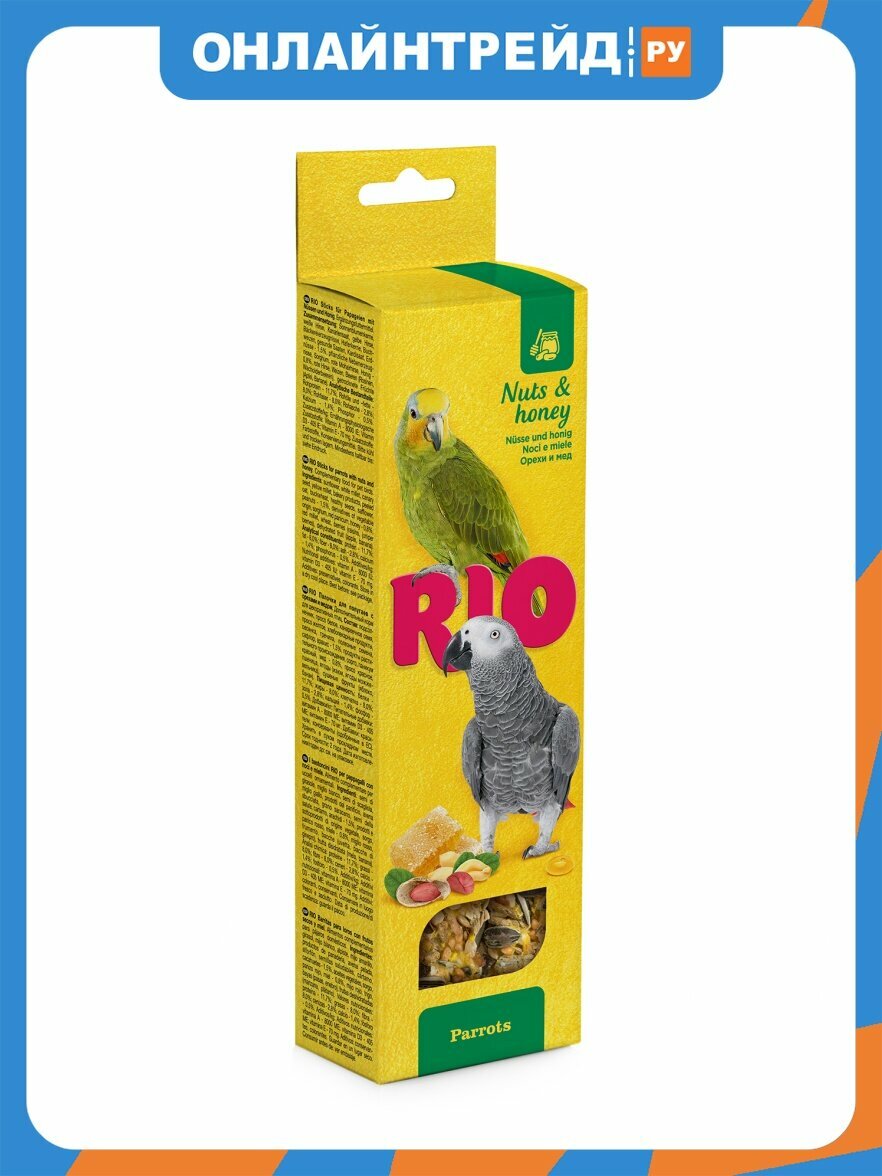 Палочки Rio для попугаев с медом и орехами, 2х90 г
