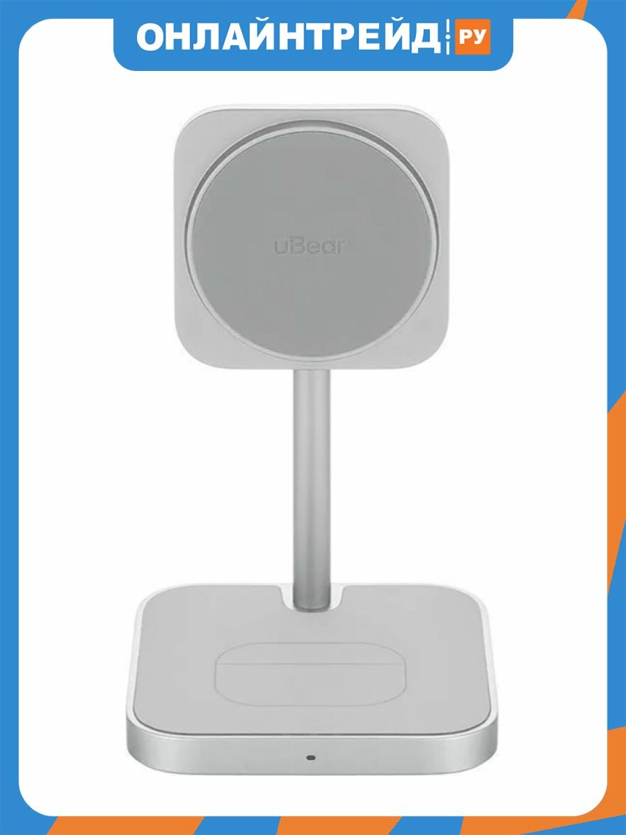 Беспроводное зарядное устройство Ubear WL23SL31-GW, Evoke, 3-в-1, MagSafe совместимое, Qi2, Galaxy Watch Edition, серебро