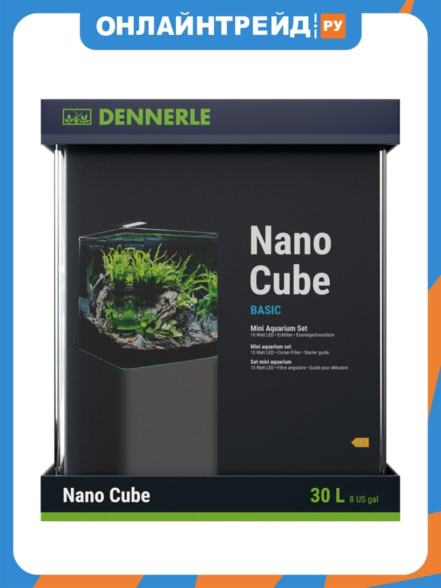 Аквариум с оборудованием Dennerle Nano Cube Basic в комплекте фильтр, освещение, 30 литров (30х30х35см)