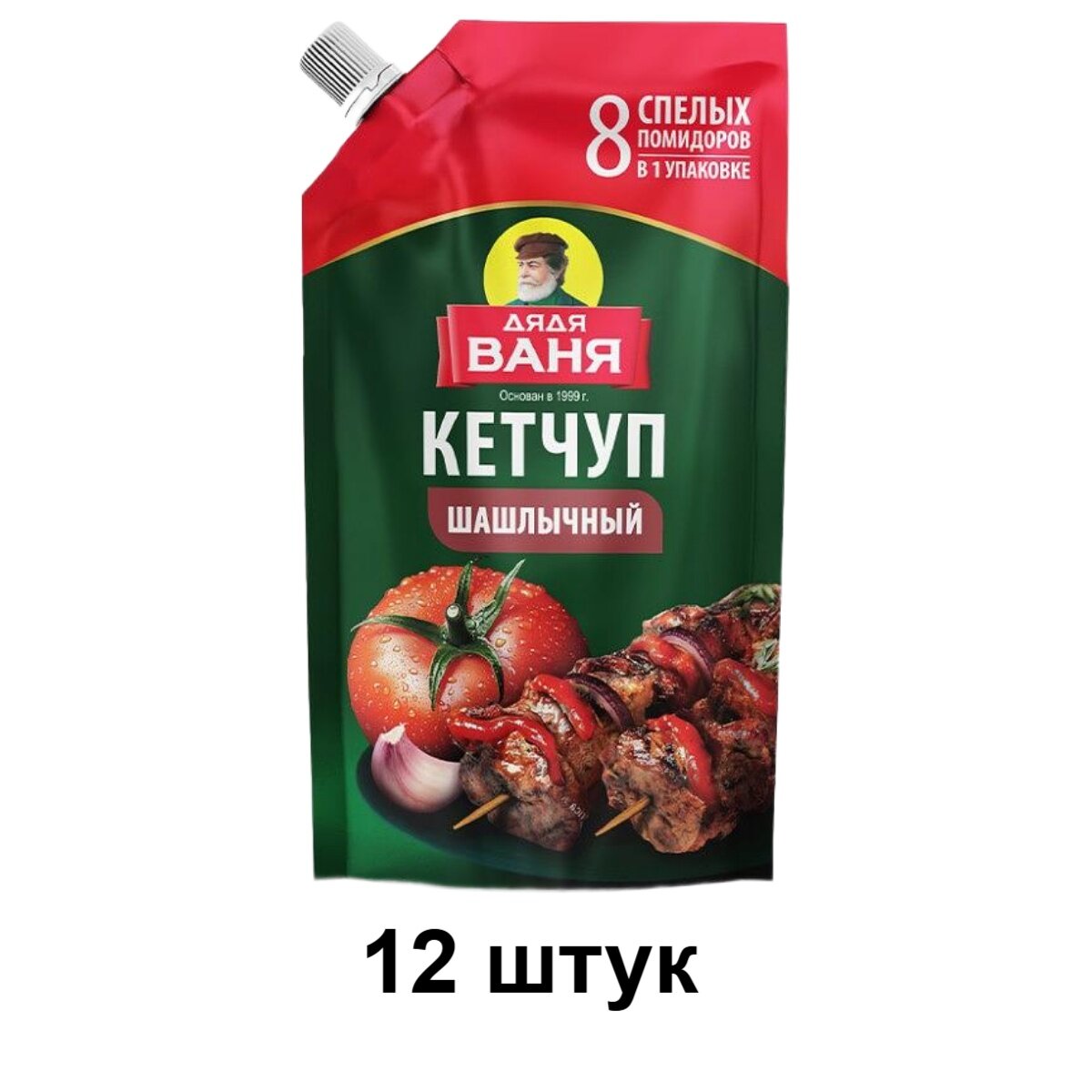 Кетчуп Дядя Ваня Шашлычный, дой-пак, в комплекте 12 штук по 300г