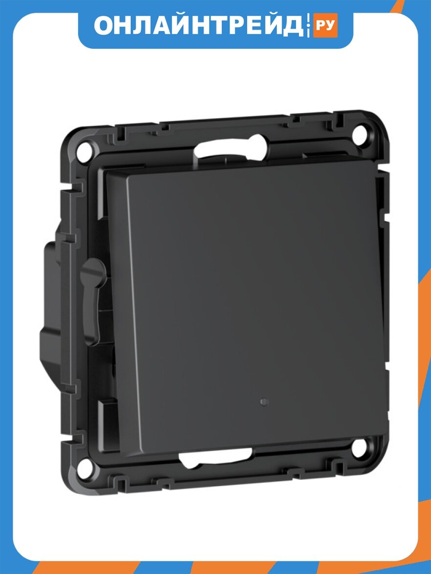 Выключатель Systeme Electric (schneider Electric) 1-кл. AtlasDesign Smart 10А (сх. 1) L+N с подсветкой Zigbee механизм карбон, ATN001013Z
