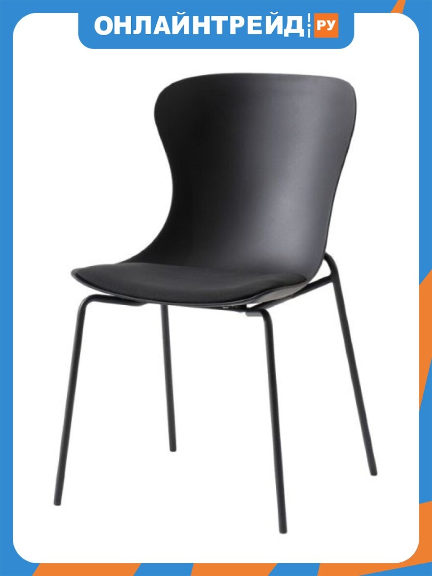 Стул обеденный Stool Group Shaya, с подушкой, пластик черный