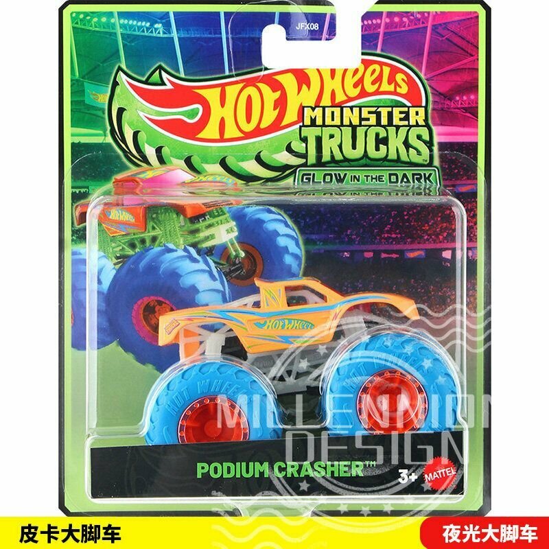 Модель автомобиля Hot Wheels, светящийся монстр-трак, из сплава