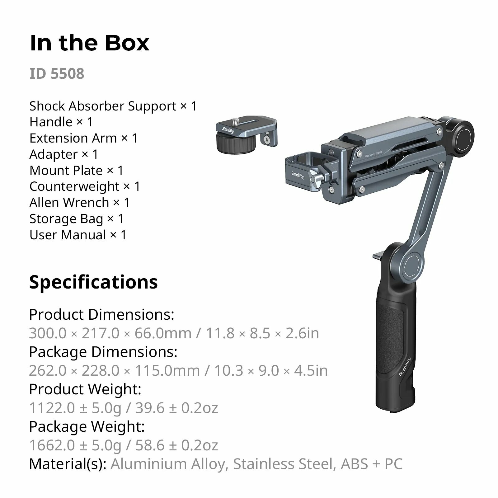 Ручной амортизатор SmallRig для DJI Osmo Pocket 4/Pocket 3 / GoPro HERO13 / Insta360 X5 5508