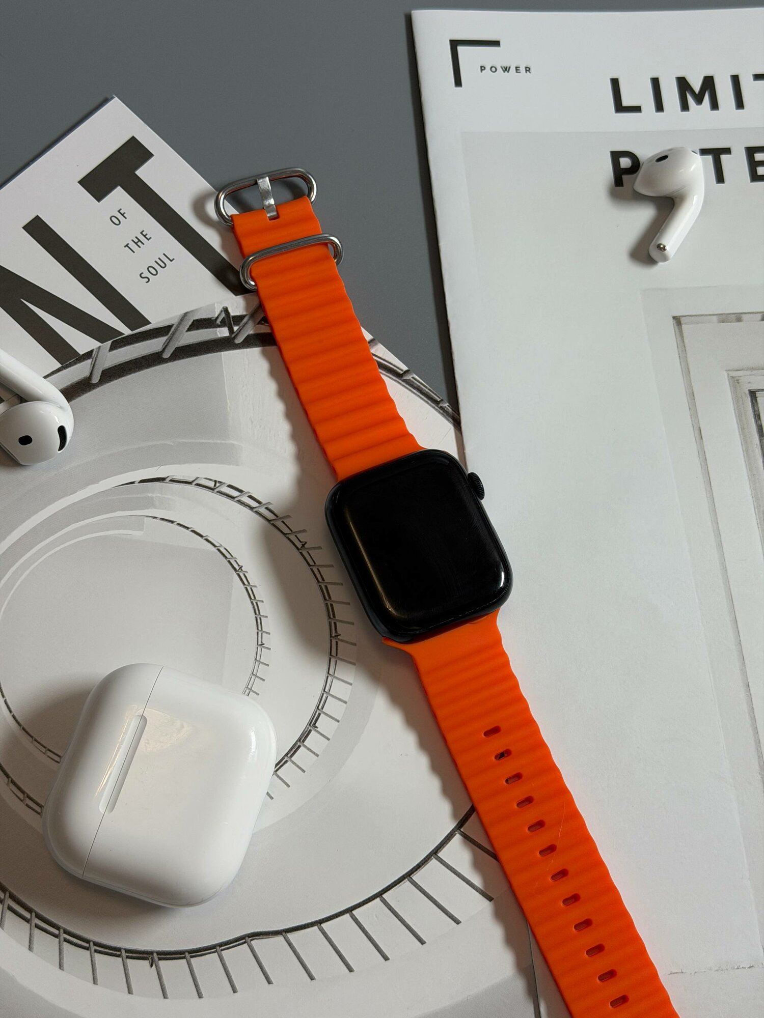 Ремешок силиконовый Spigen для часов Apple Watch Ultra 42/ 44/ 45/ 49mm / Оранжевый_2