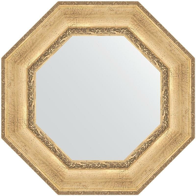 Зеркало Evoform Octagon 67x67 BY 7390 в багетной раме - Состаренное серебро с орнаментом 120 мм