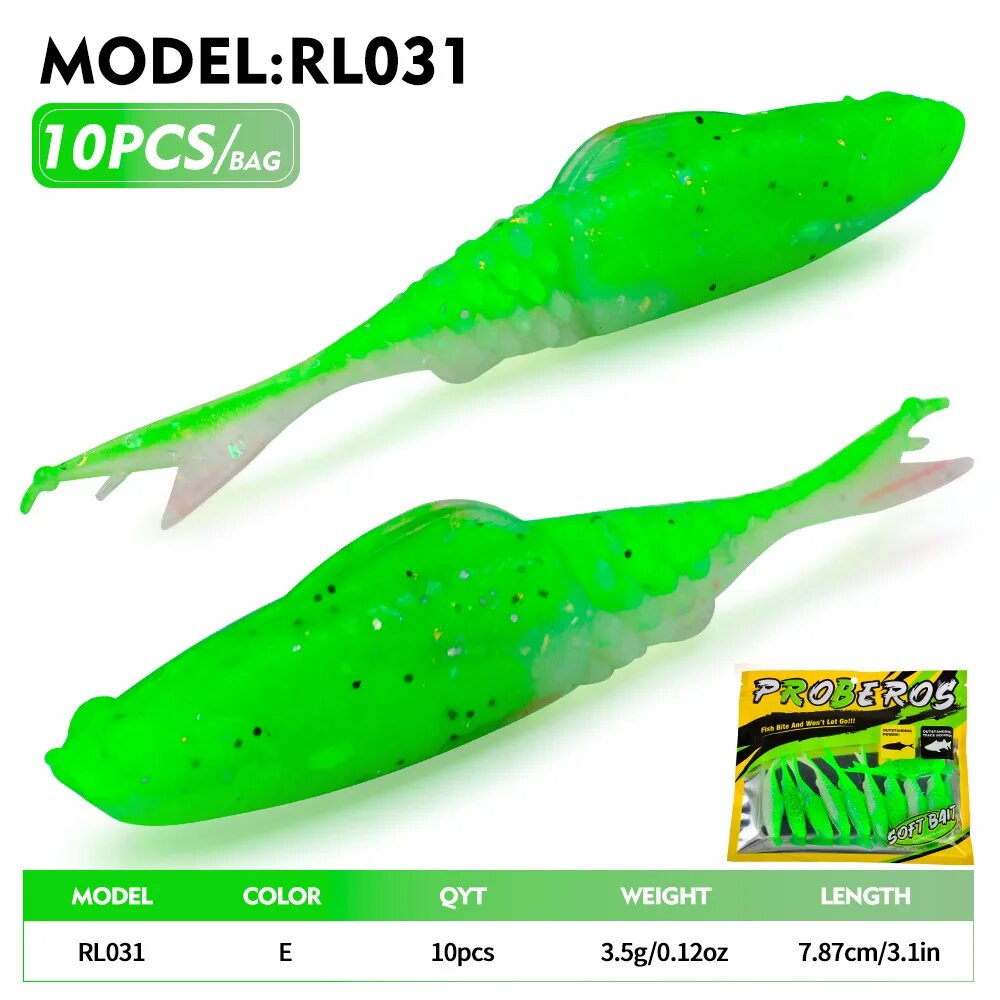 Силиконовые джиг-воблеры с ароматом соли Bass Swimbaits Зеленый, color E