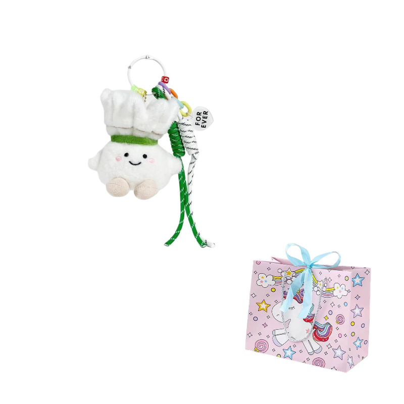 Плюшевые подвески для бадминтона унисекс XIWANTONG Plush Badminton+White Heart+Lanyard, 13 см