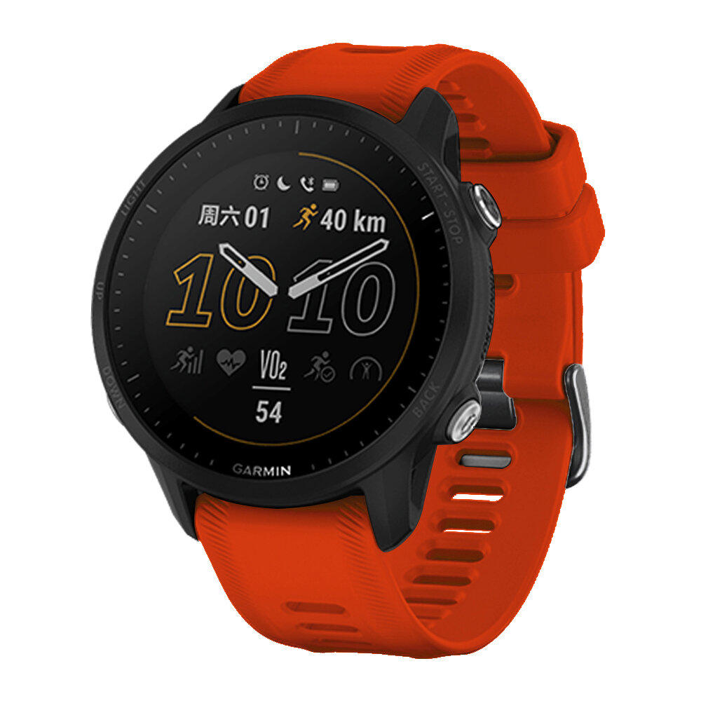 22mm Ремешок силиконовый для наручных часов Garmin Forerunner 955 965 945 935 745, regular,25, пластик,22, темно-красный,1,