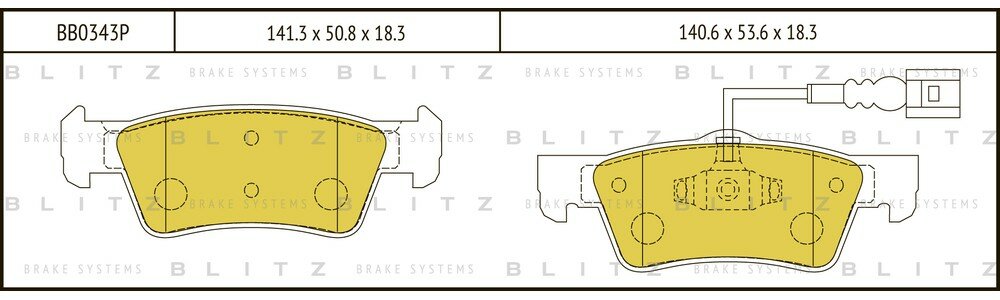 Колодки тормозные BLITZ дисковые задние VW Touareg 04-> (BB0343P)