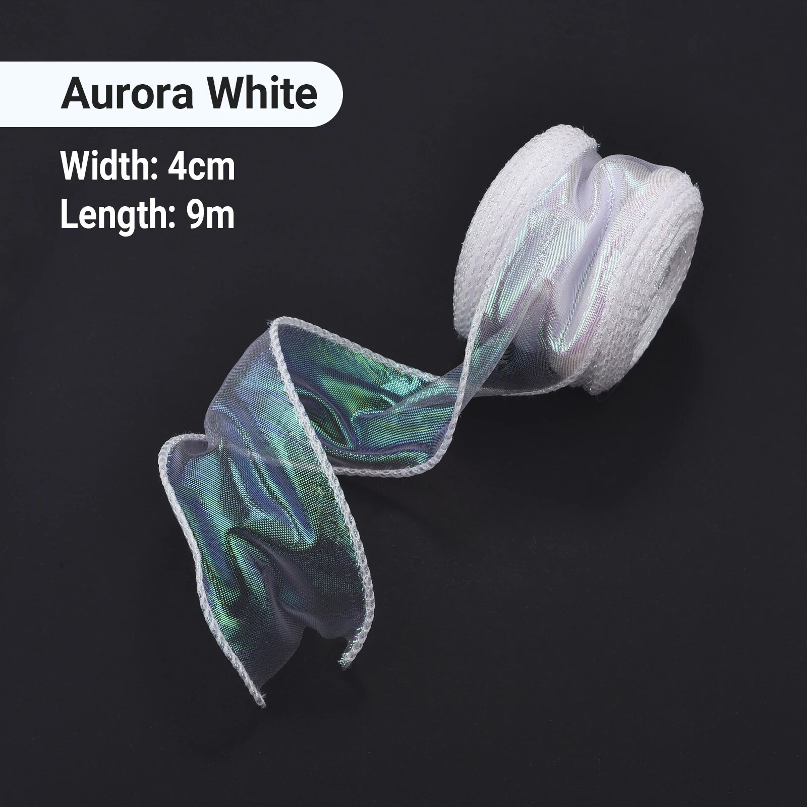 Лента Aurora White, 4 см, 9 м