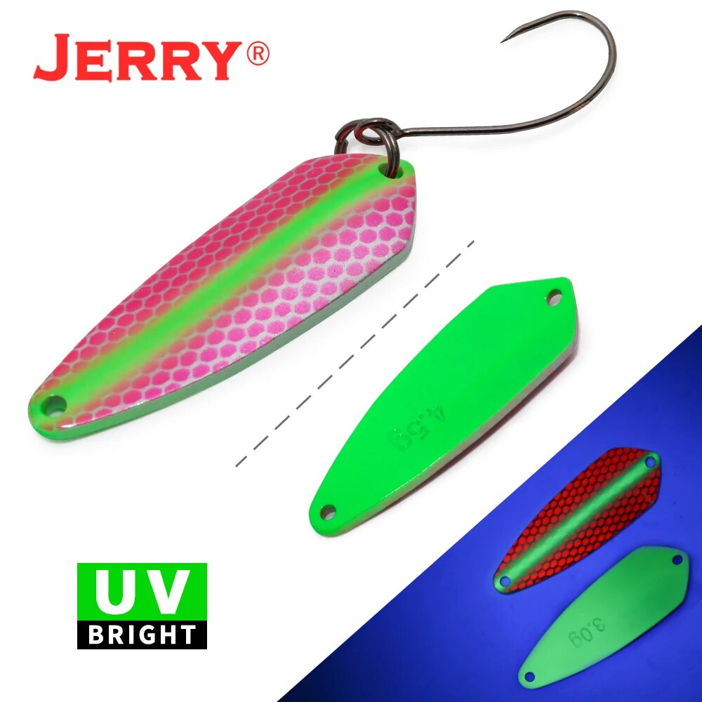 Jerry Aquila микро блесна для ловли форели, окуня Зеленый, 4.5g, T155