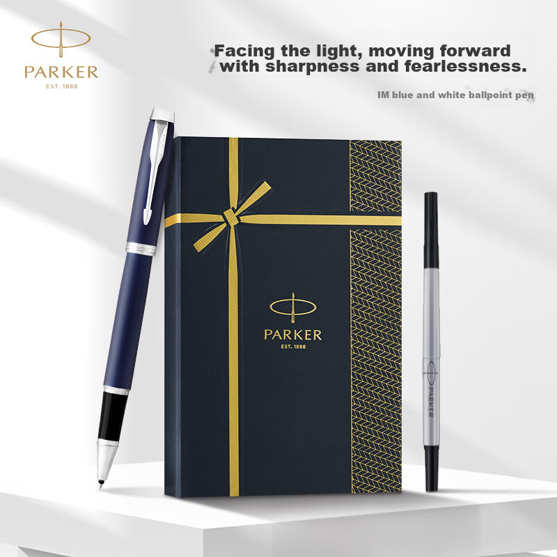 Ручка Parker Signature в оттенке IM Blue с белым креплением - Премиум-подарочная упаковка для делового общения и письма