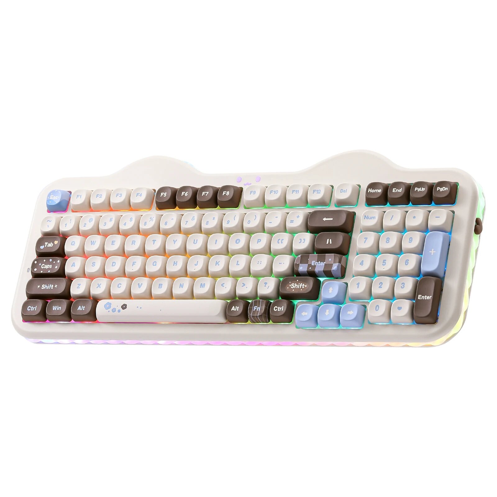 Беспроводная механическая клавиатура YUNZII C98 99 клавиш розового цвета YUNZII Milk V2, Choco