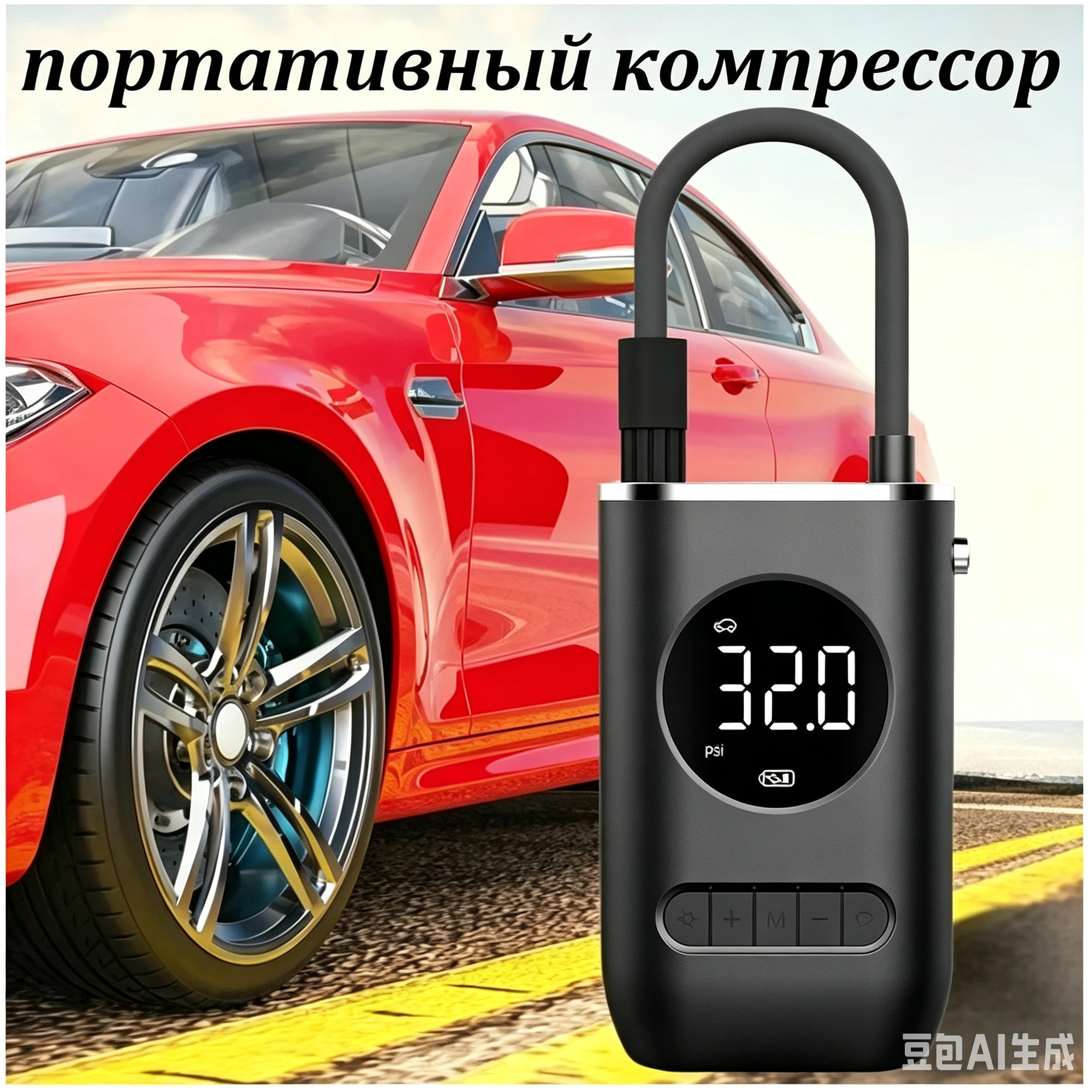 Портативный аккумуляторный насос для автомобилей, мотоциклов, велосипедов, мячей, надувного инвентаря
