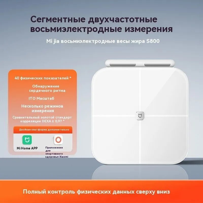 MI Напольные весы Mijia Eight Electrode Body Fat Scale S800, нагрузка 150 кг