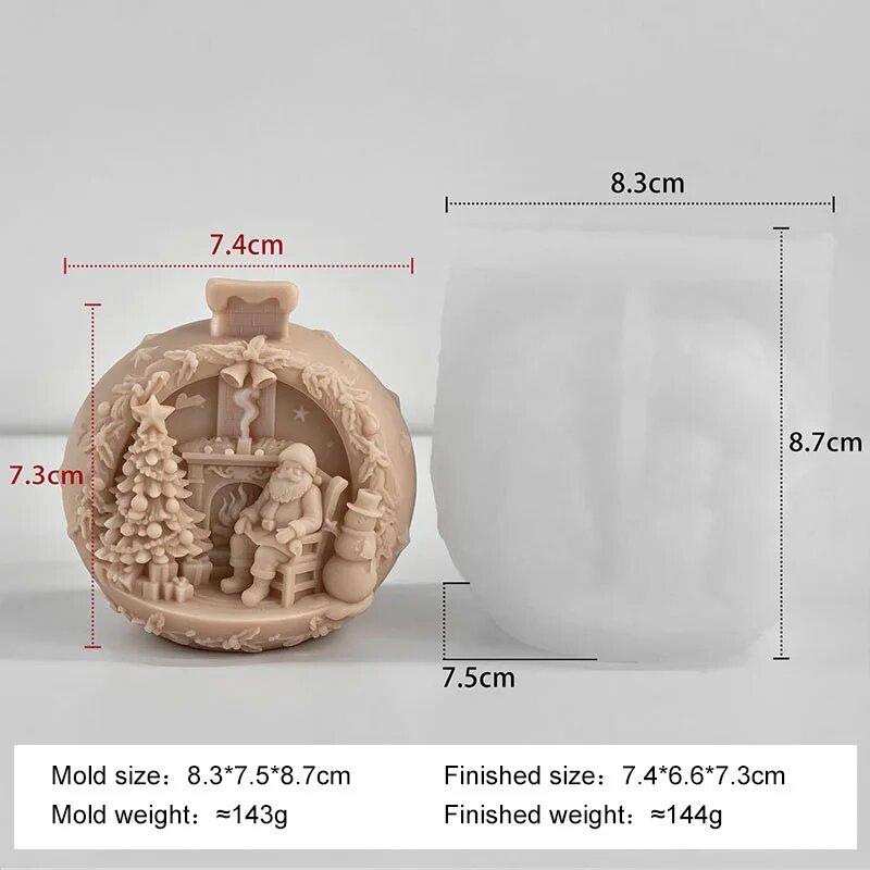 Силиконовая форма для свечей 3D Санта-Клаус J-5688