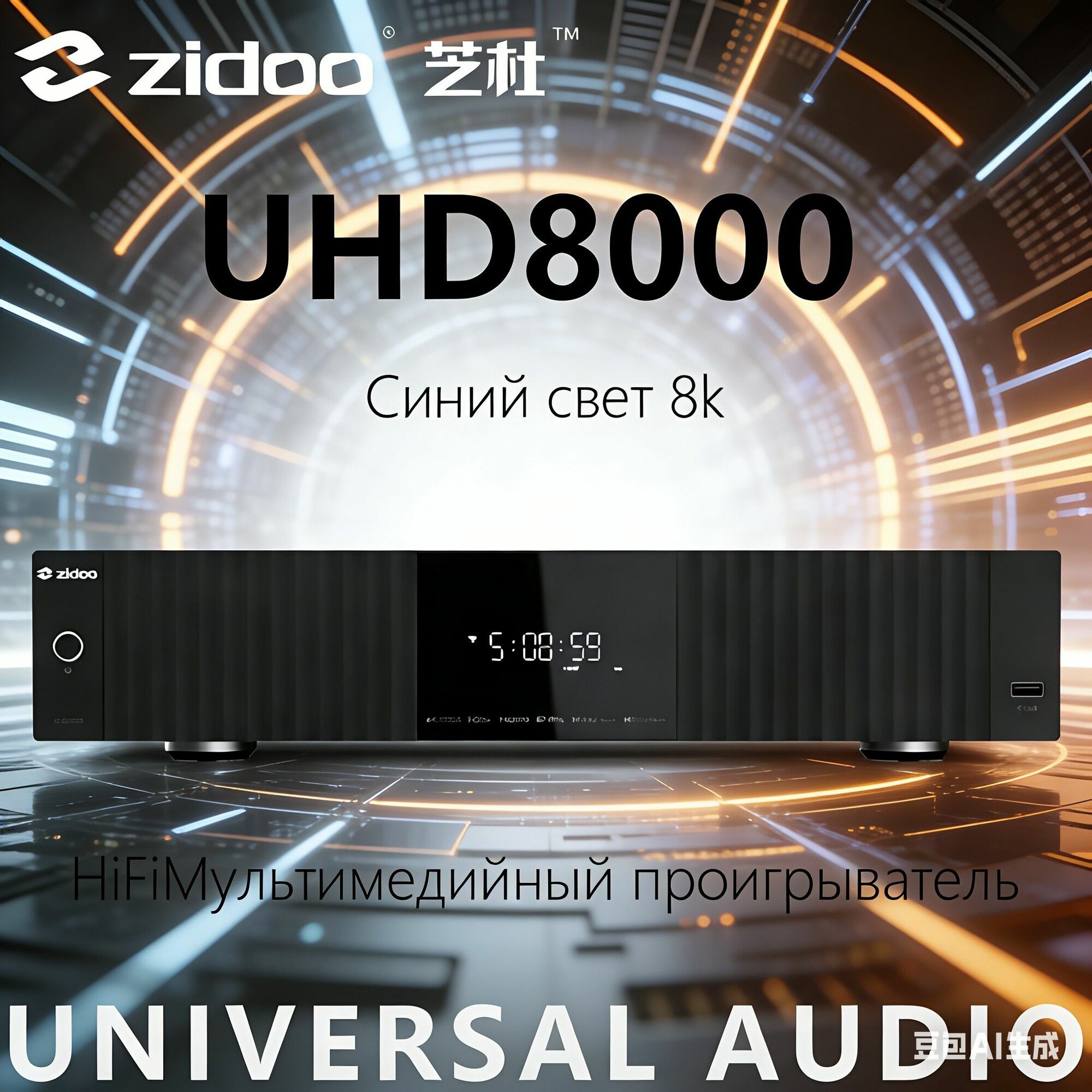 Медиаплеер Zidoo UHD8000, Bluetooth, Wi-Fi, черный