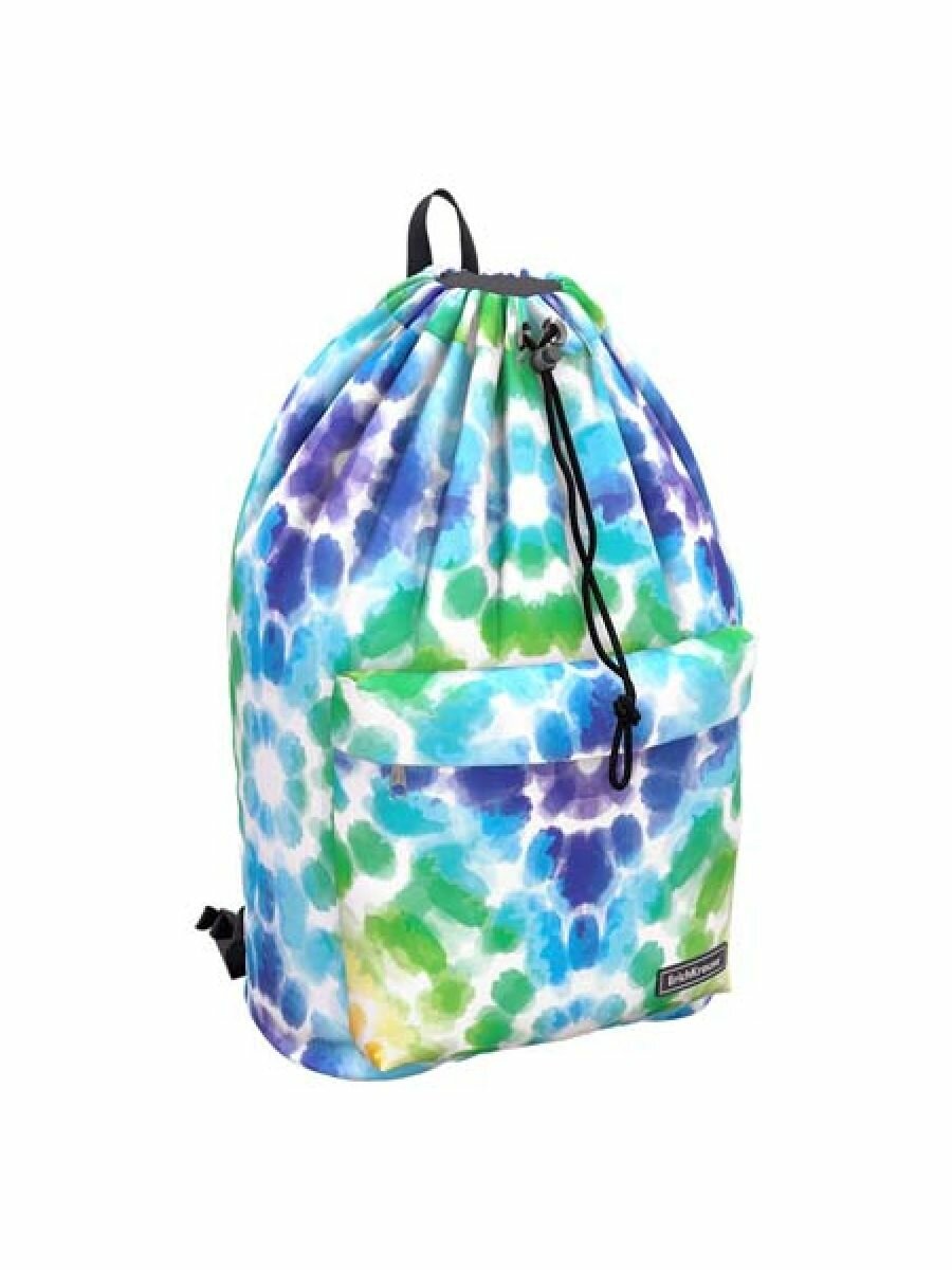 Рюкзак на шнурке EasyLine.Green Tie-Dye с карманом