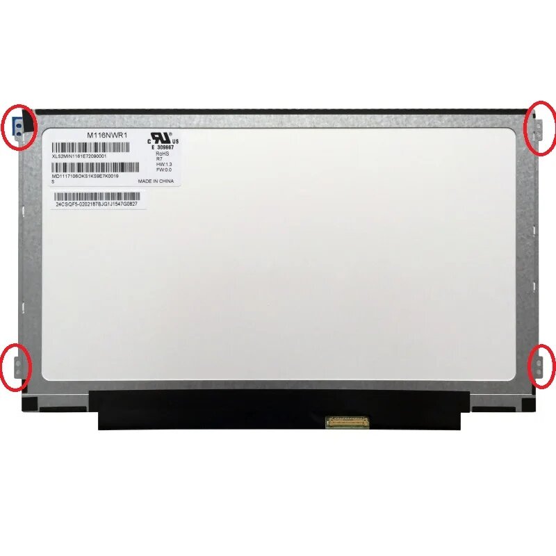 Матрица для ноутбука класса A+ N116BGE-EB2/EA1/EA2/E32 B116XTN02.3 B116XTN01.0 B116XTN02.1 M116NWR1-R7 11,6-дюймовый ЖК-экран 30-контактный