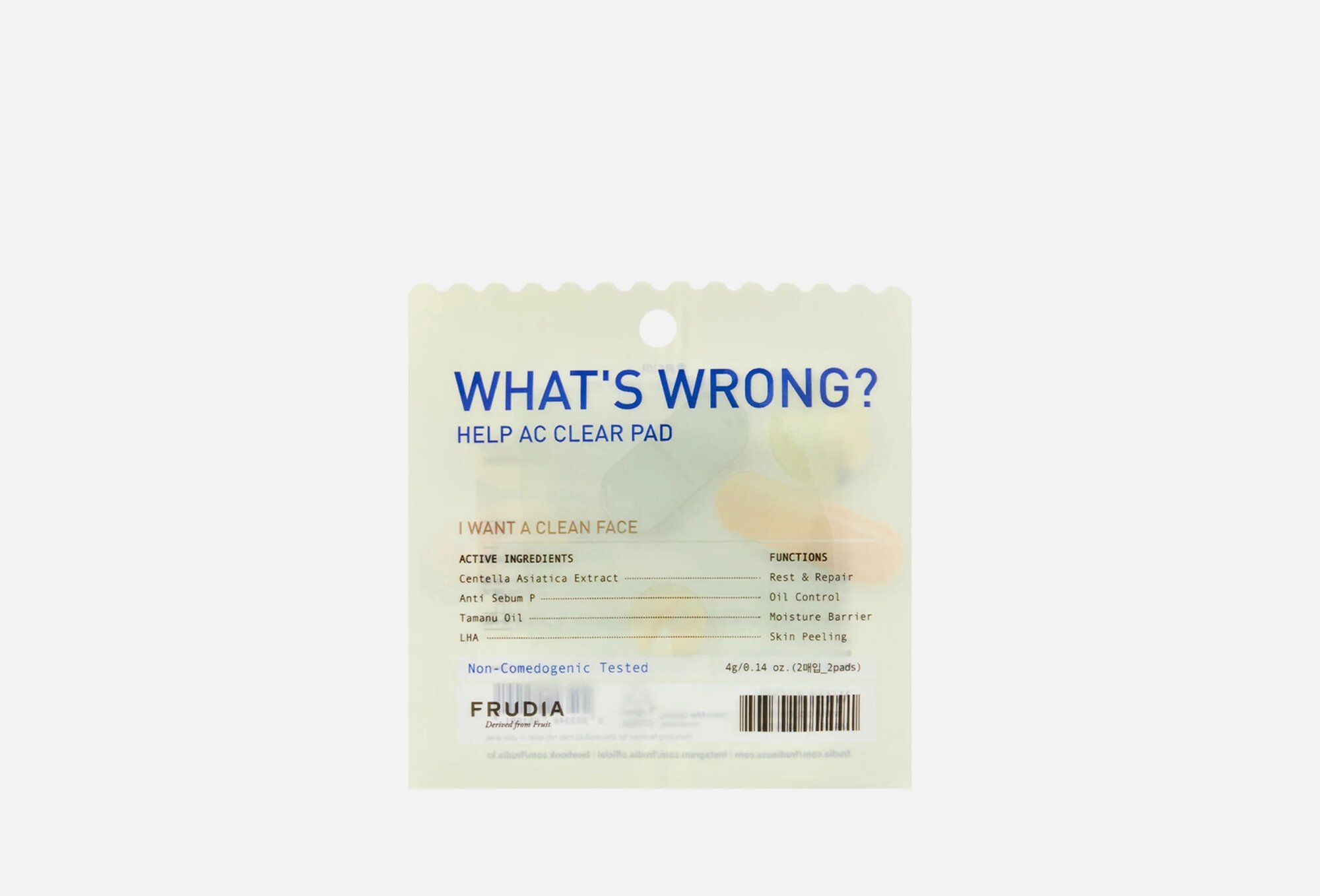 Frudia FRUDIA What's Wrong Help AC Clear Pad Очищающие пэды для проблемной кожи (4г) 4 г