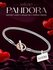PANDORA Женский серебристый браслет бэнгл из бижутерного сплава, размер 17, базо...