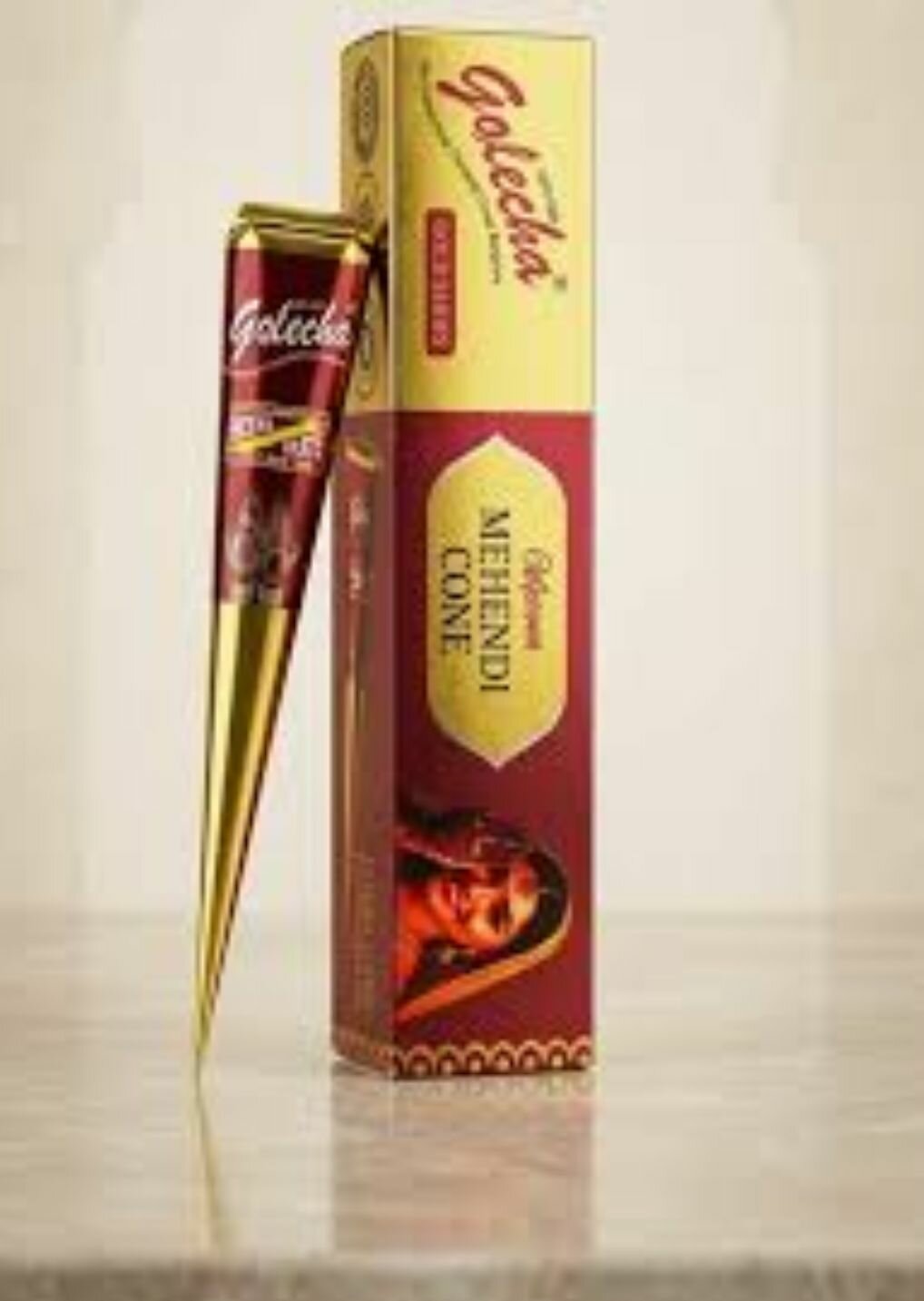 Хна в конусе для тату Темно-бордовая Golecha Gold Series Maroon, 1 конус 25 гр (временная татуировка)