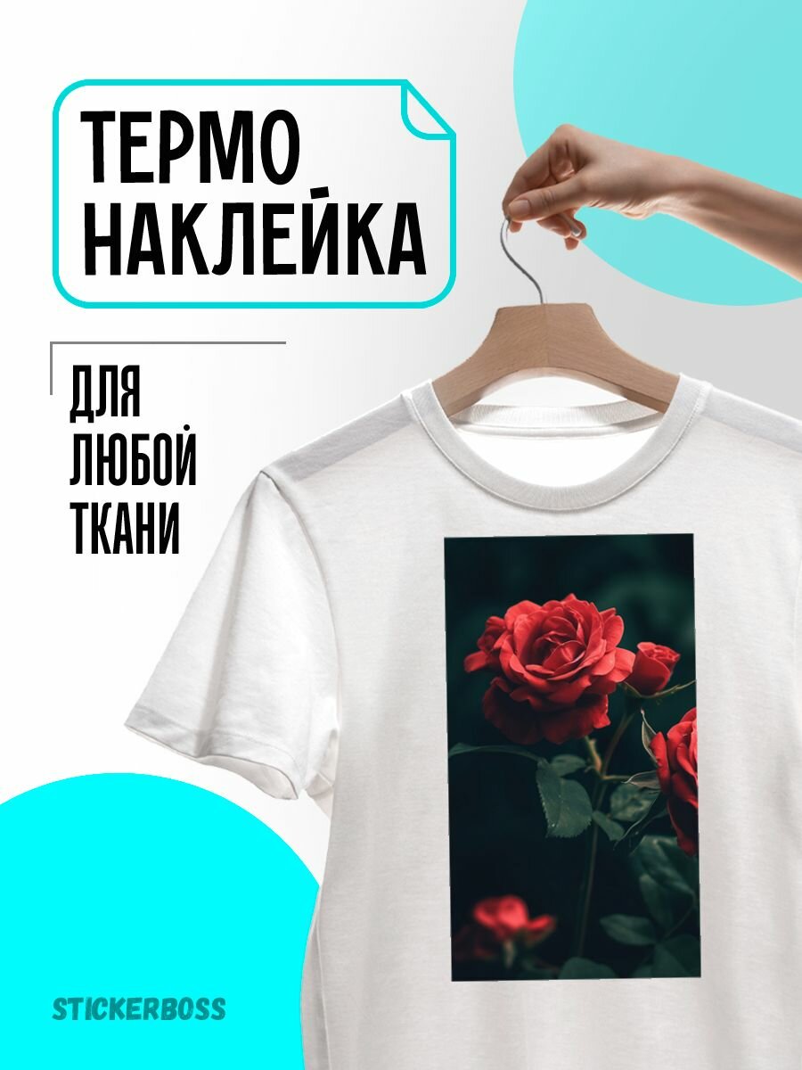 Термонаклейка термотрансфер на одежду розы